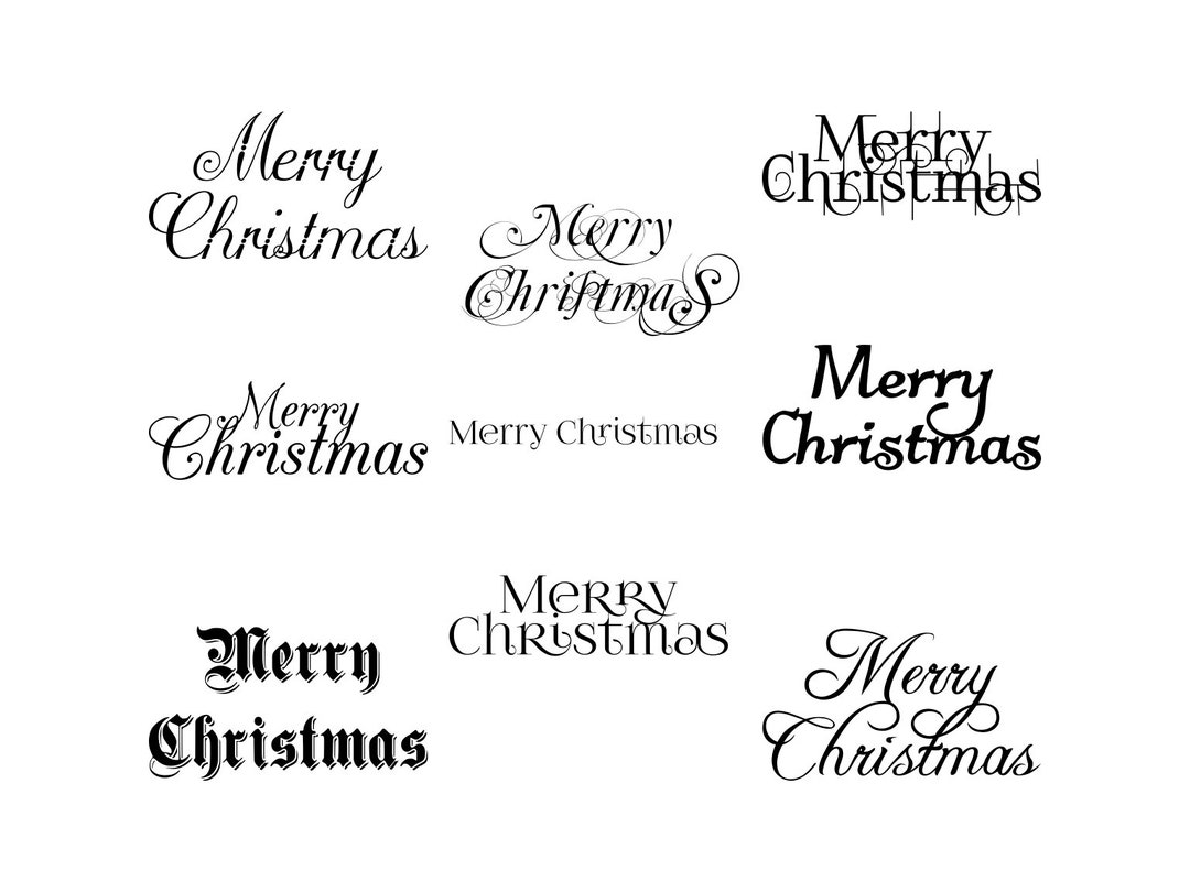 Merry Christmas Text SVG Bundle: Card Design (digital Download) - Etsy