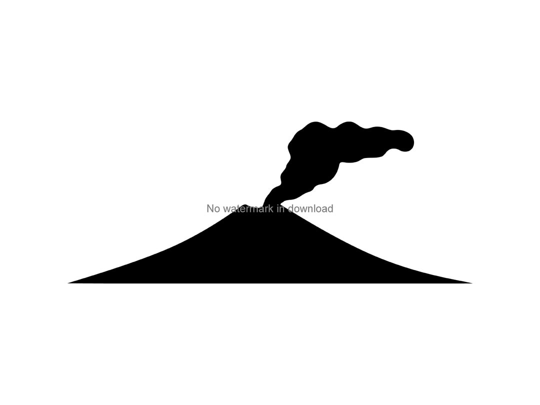 Volcano Svg Digital Clip Art, Volcano Cut File, Volcano Image, Volcano ...