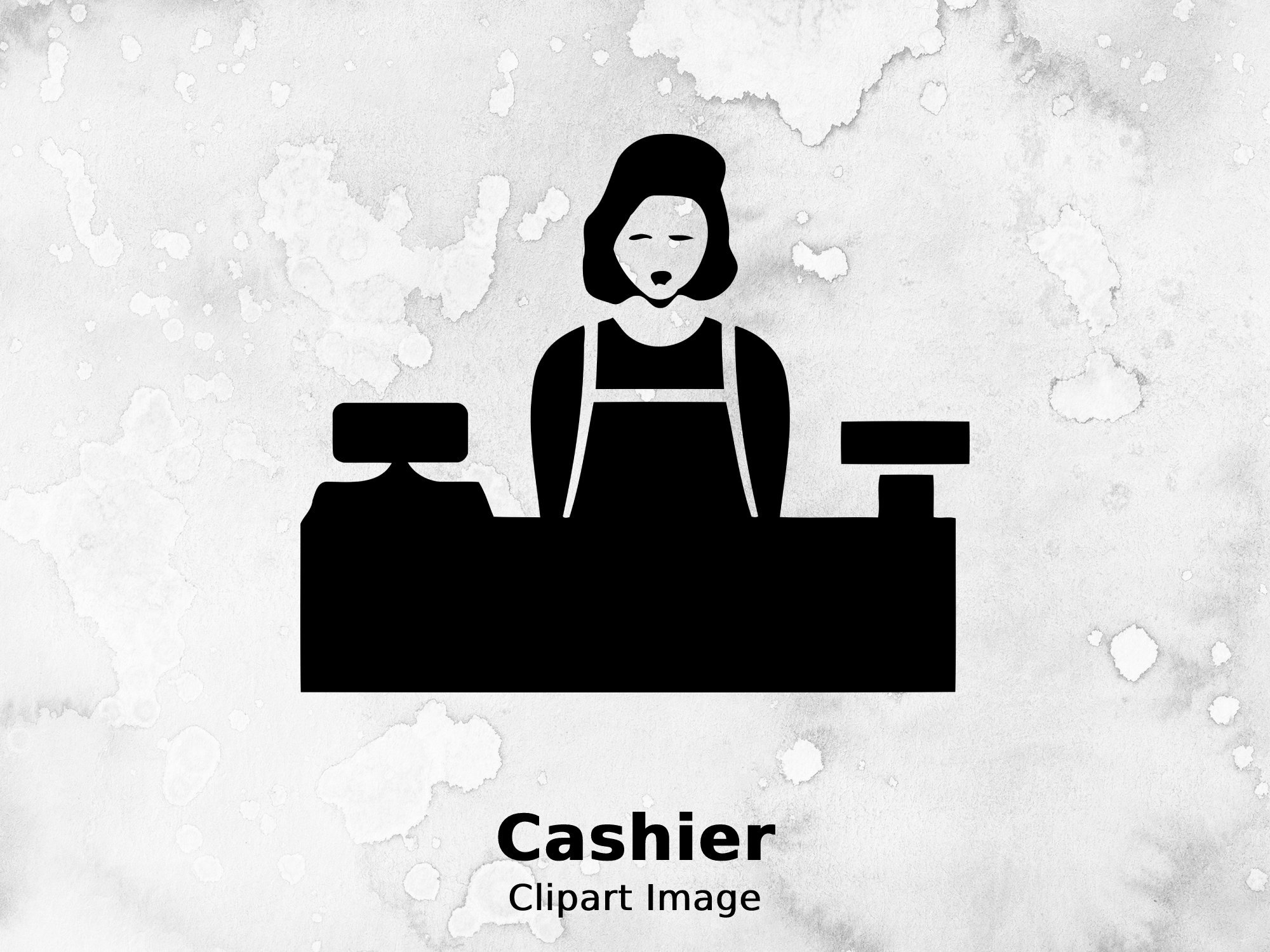 Cashier Clipart Black And White