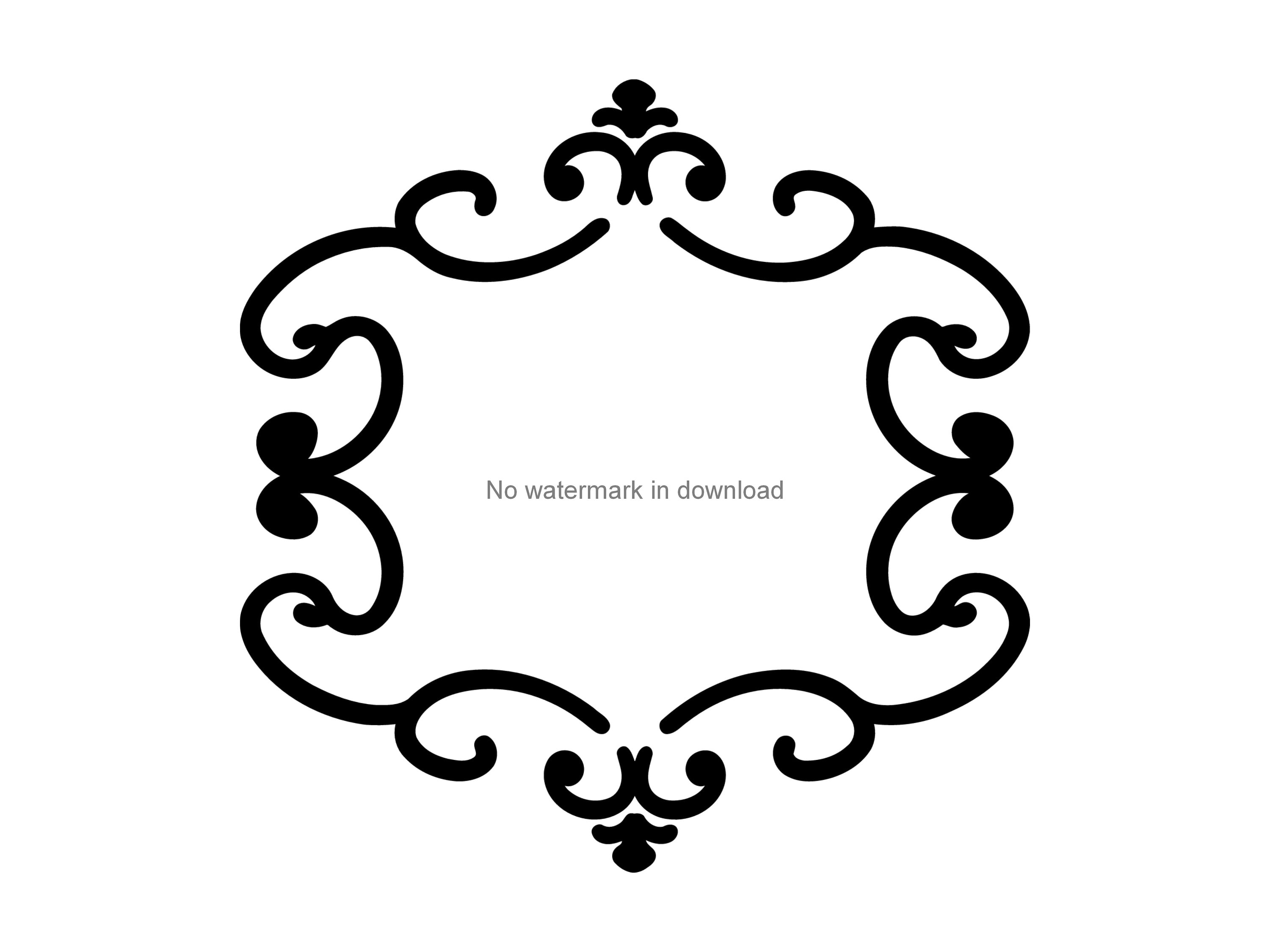 Flourish Frames Clip Art Svg Decorative Flourish Frames Svg | Etsy