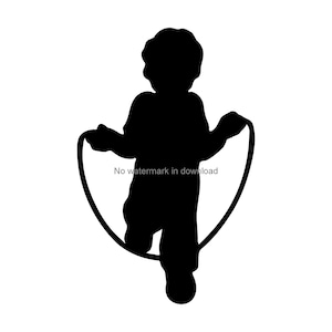 Jump Rope Svg File, Child Svg File for Cutting, Jump Rope Silhouette ...