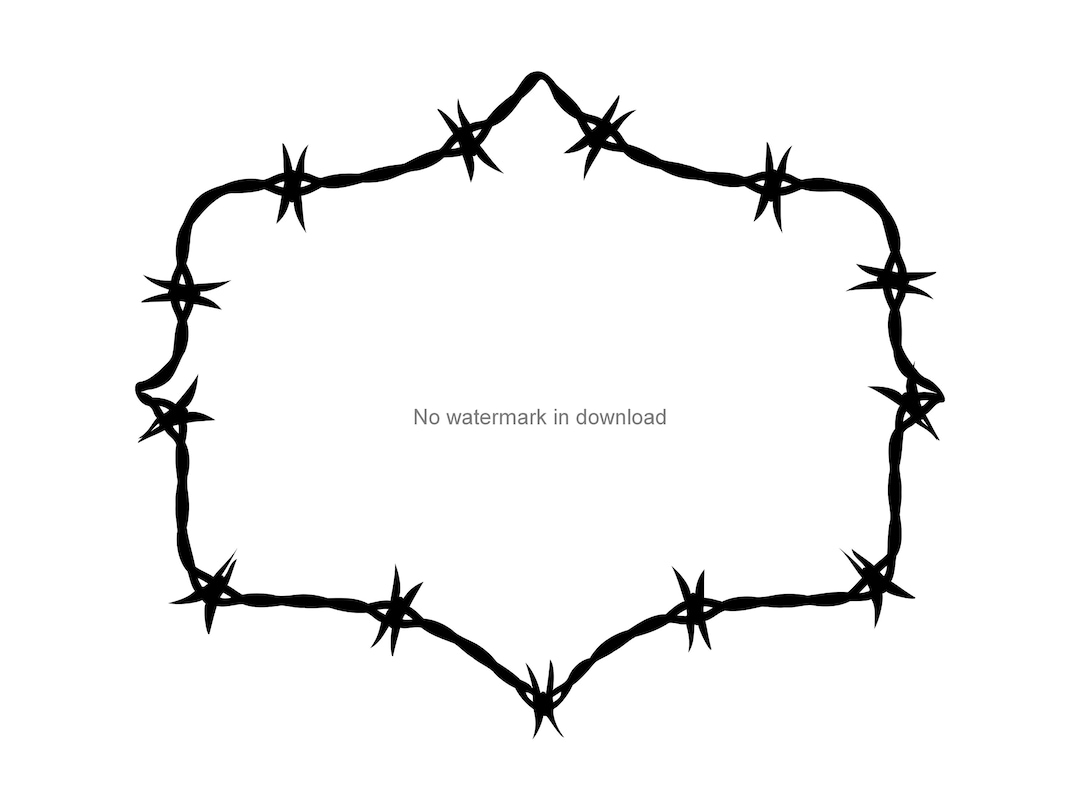 Barbed Wire Frame Clipart: SVG Cut File (digital Download) - Etsy