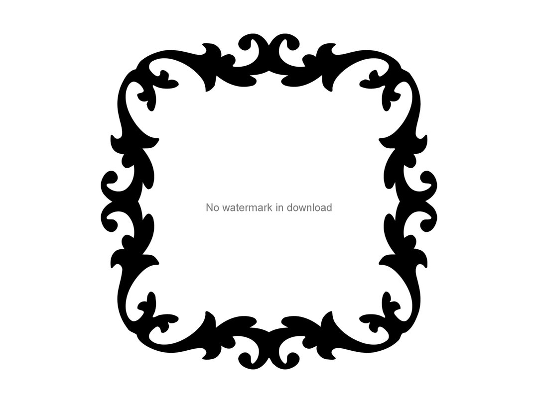 Scroll Border Svg Frame Cut Files, Scroll Border Frame Svg Clipart ...