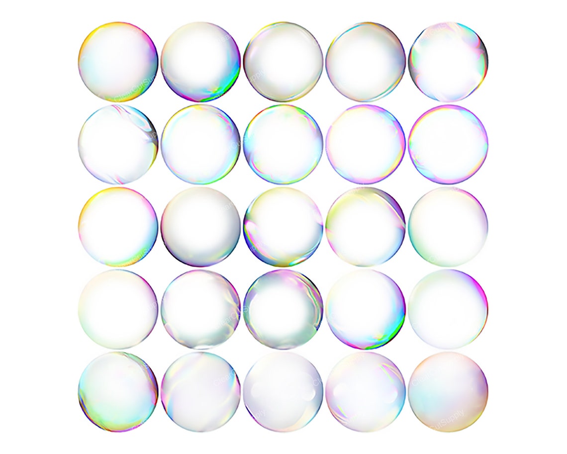 100 Clear Bubbles Transparent PNG Photography Overlay 1800 - Etsy