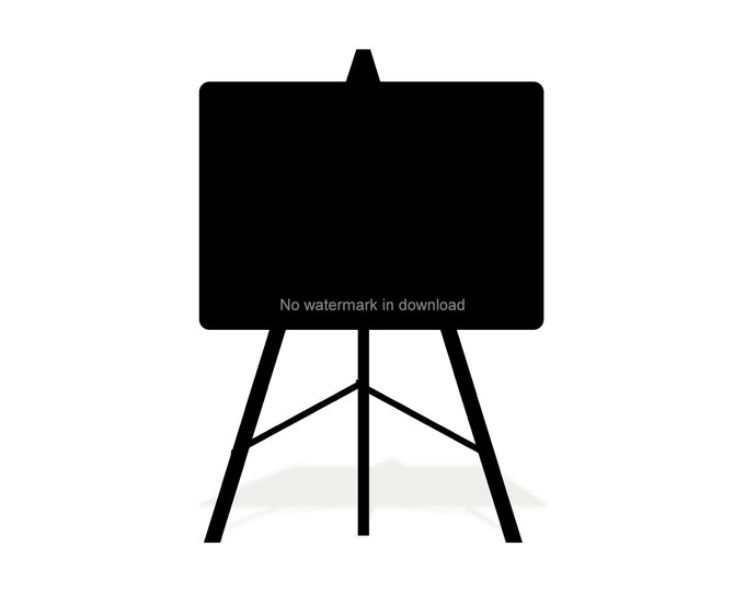 Artist Easel Vector Clipart Set / Outline & Stamp Graphics / Canvas ...