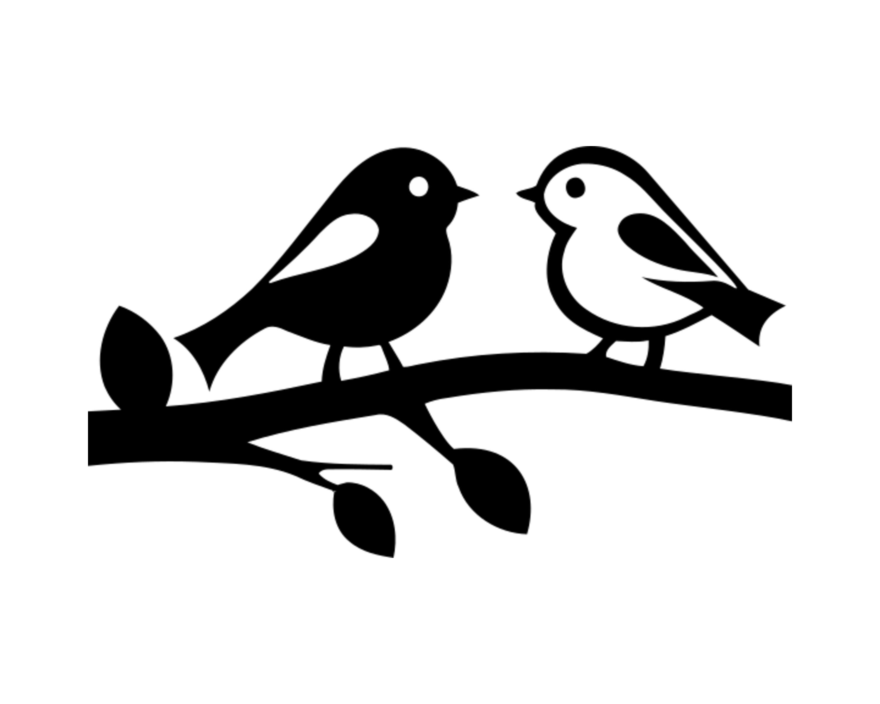 Two Birds Clipart Black And White