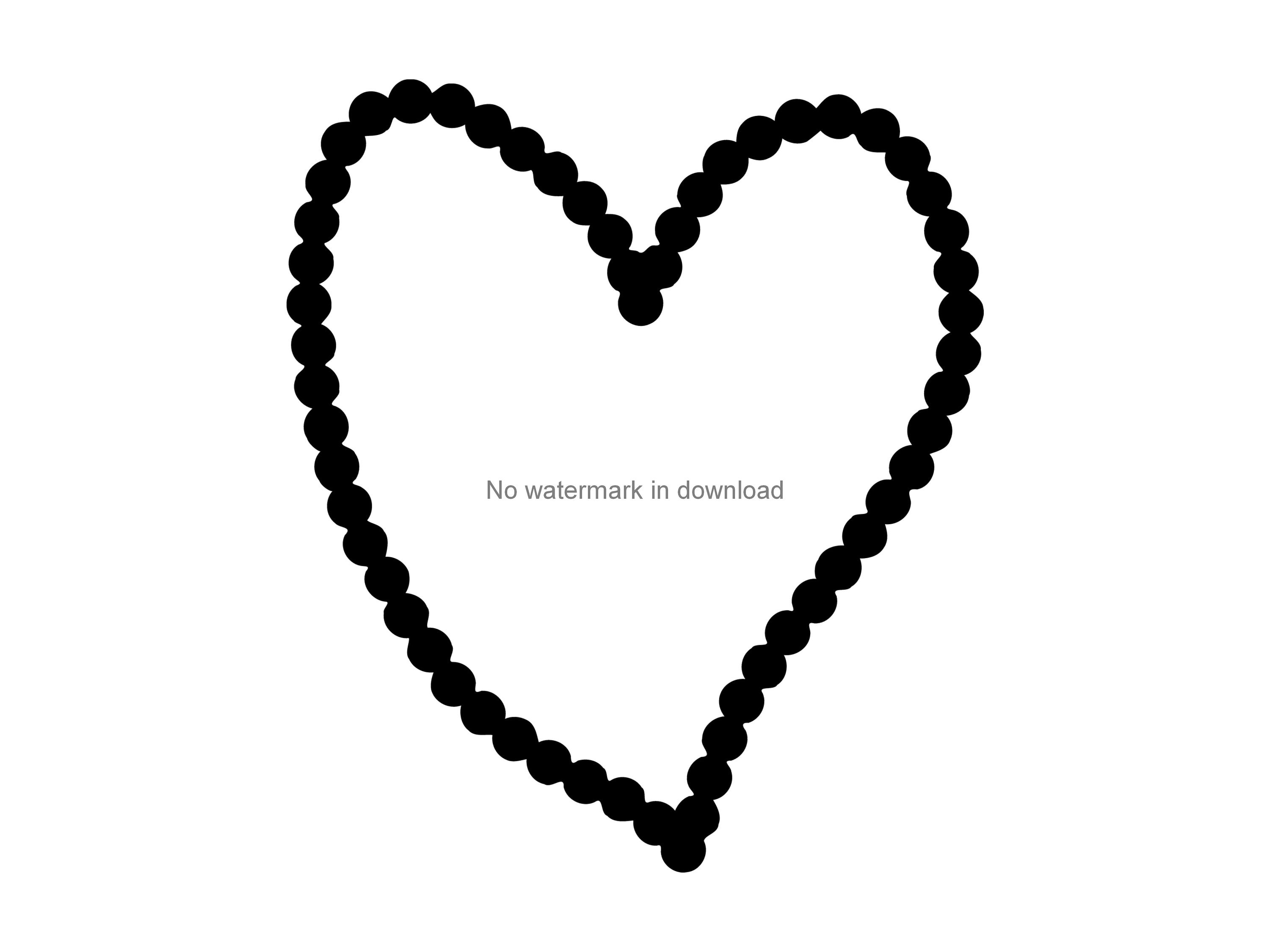 Pearl Heart Image Svg Pearl Heart Silhouette Files Pearl | Etsy