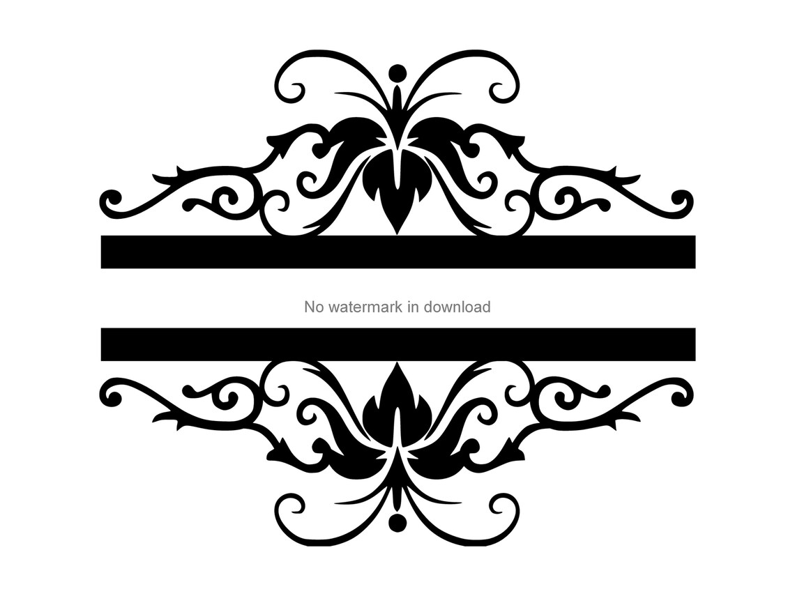 Split Name Monogram Divider Svg Mailbox Monogram Svg - Etsy