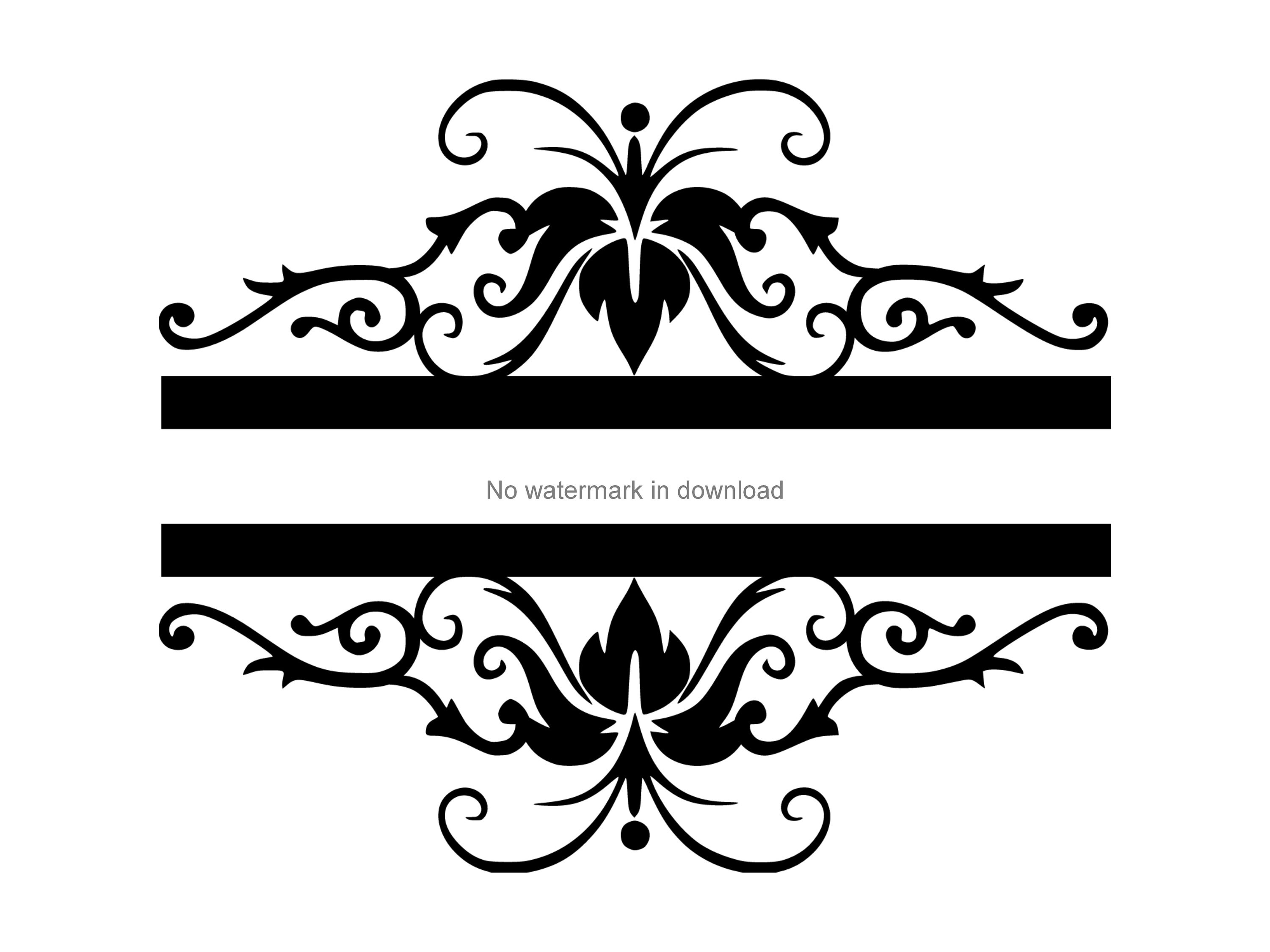 Split Name Monogram Divider Svg Mailbox Monogram Svg | Etsy