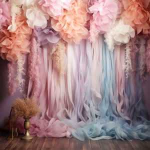 Digital Photography Backdrop Curtains and Ribbons Set, Photography ...