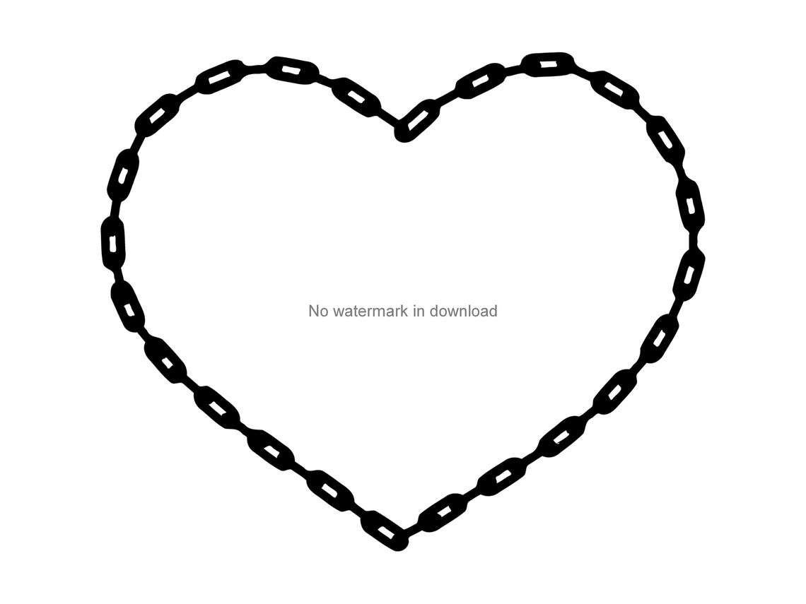 Chain Heart Svg Cut File Chain Heart Digital Clip Art Chain | Etsy