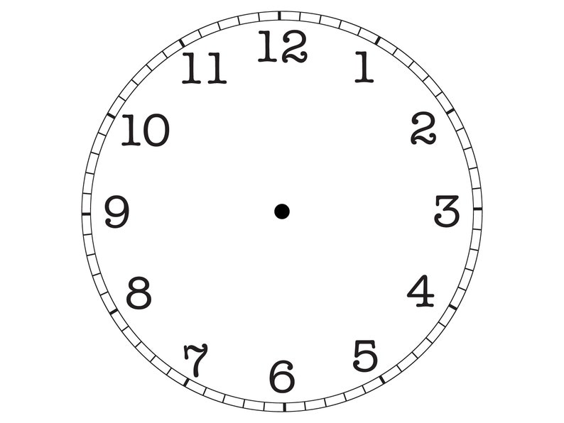 Clock Face Clipart: SVG, DXF, PNG Files (digital Download) - Etsy