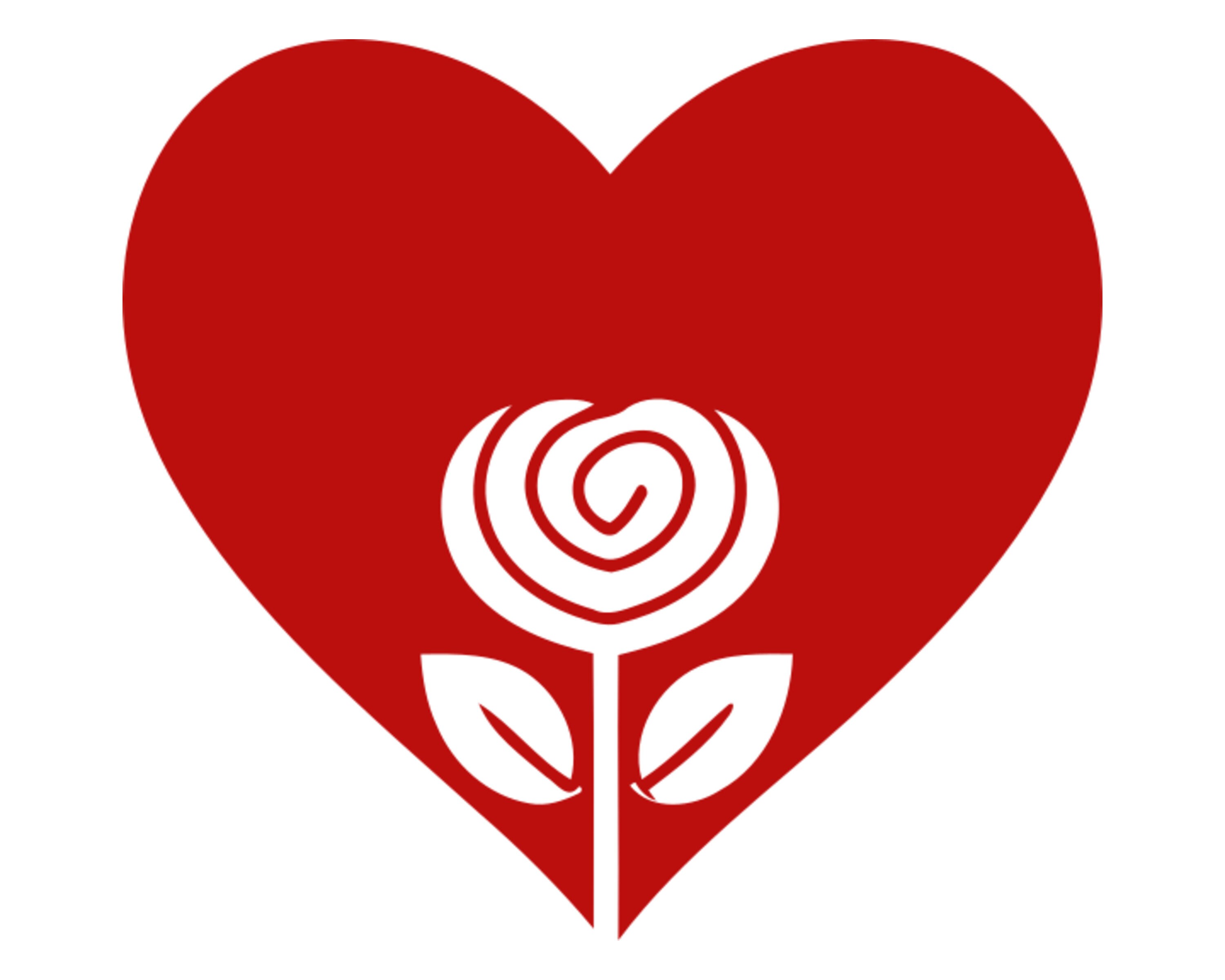 Rose Heart and Rose Clipart Vector Image Digital Valentines - Etsy UK