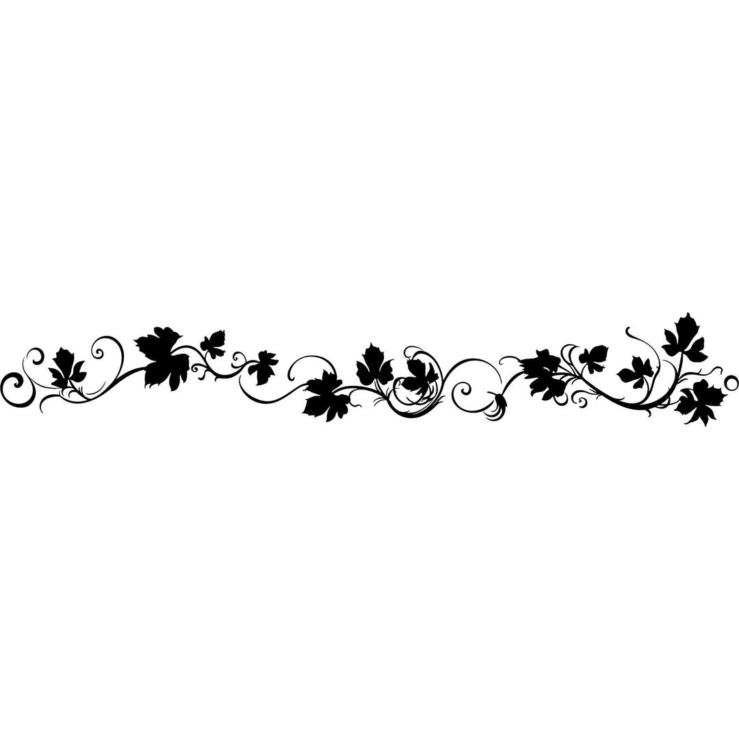 Elegant Black Vine Border Clipart: Invitation Design (PNG Digital ...