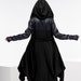 Black Leather Cape, Wool Cloak With Hood, Winter Sweater Coat, Plus ...