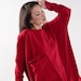 Oversized Red Sweater, Plus Size Knit Tunic, Plus Size Avant Grade ...