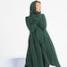 Green Hooded Cloak, Wizard Viking Cloak, Cyberpunk Cardigan Cape, Wool ...