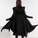 Black Winter Cloak, Wool Plus Size Cape, Goth Sweater Coat, Long Cloak ...