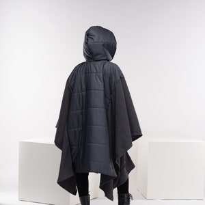 Puffer Winter Poncho, Bomber Cyberpunk Jacket, Quilted Oversized Jacket ...