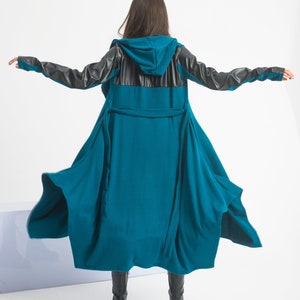 Wool Cloak With Hood, Asymmetrical Techwear Cape, Witch Wizard Cloak ...