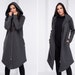 Asymmetrical Long Jacket, Cyberpunk Hoodie Coat, Oversized Hoodie ...