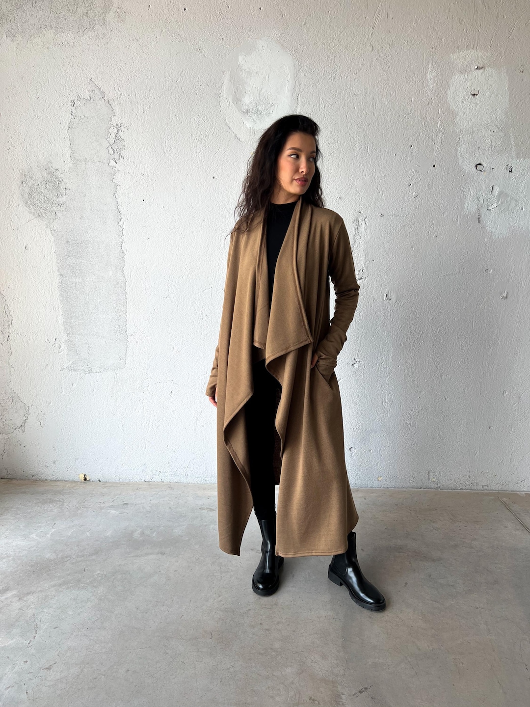 Camel Wool Cape Cloak, Witch Wizard Cloak, Long Wrap Cardigan ...