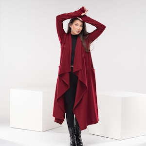 Medieval Wool Cloak, Long Fantasy Cape, Knitted Maxi Cardigan, Long ...