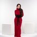 Long Red Knit Dress, Winter Maxi Dress, Wool Floor Length Dress ...