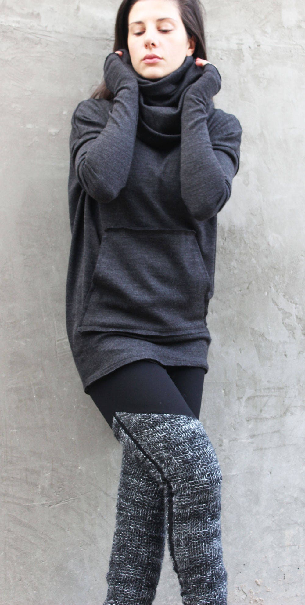 Plus Size Loose Top, Grey Loose Tunic, Oversize Loose Tunic, Oversize ...