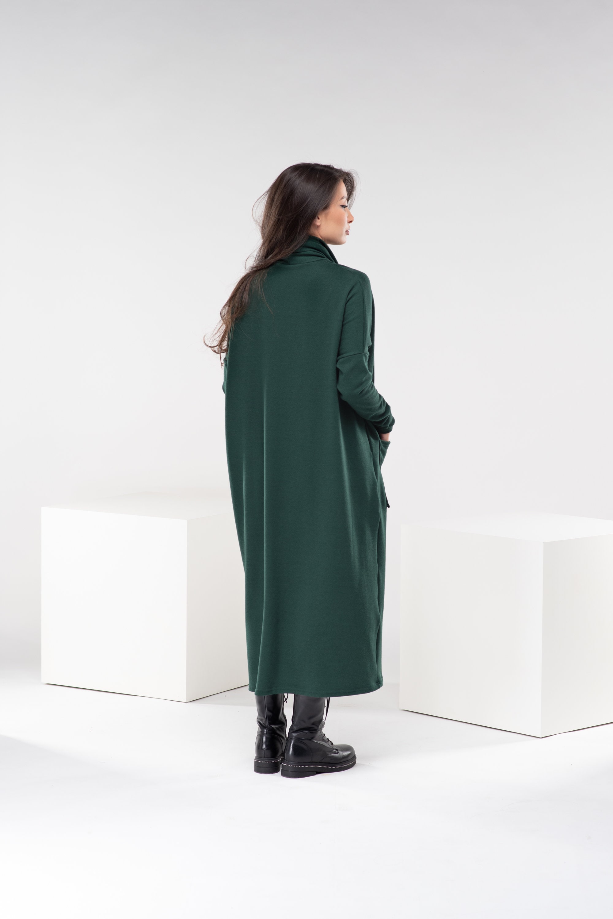 Green Wool Witch Cloak, Medieval Cape Femme, Long Gothic Cape, Long ...