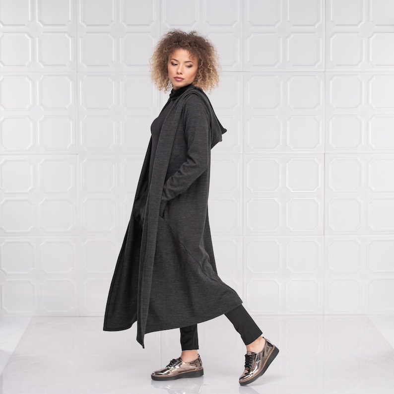 Hooded Cardigan Wool Cape Oversized Hoodie Wool Cardigan - Etsy