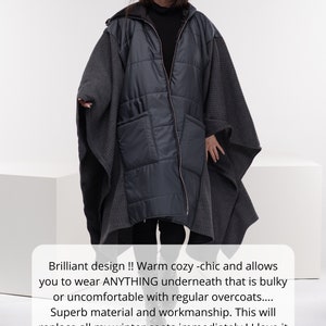 Quilted Coat Women, Oversized Poncho Women, Blanket Coat XL, Puffer ...