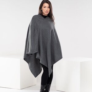 Knit Plus Size Poncho, Gray Gothic Cape, Knitted Goth Jumper, Wool ...