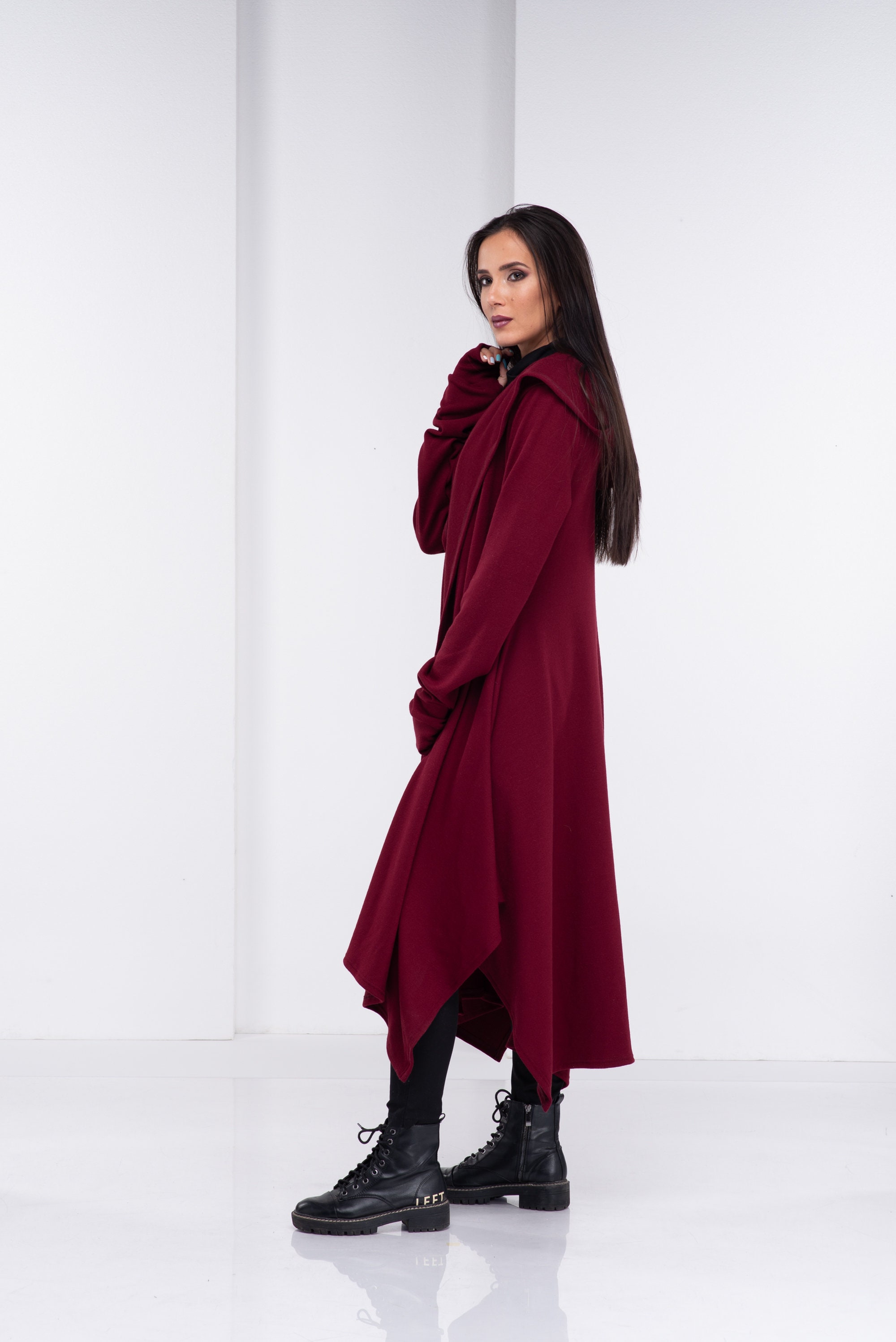 Cloak With Hood, Kimono Knit Cardigan, Wool Cape, Oversized Open ...