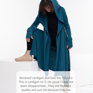 Hooded Medieval Cloak, Open Kimono Cardigan, Green Wool Cloak, Long ...