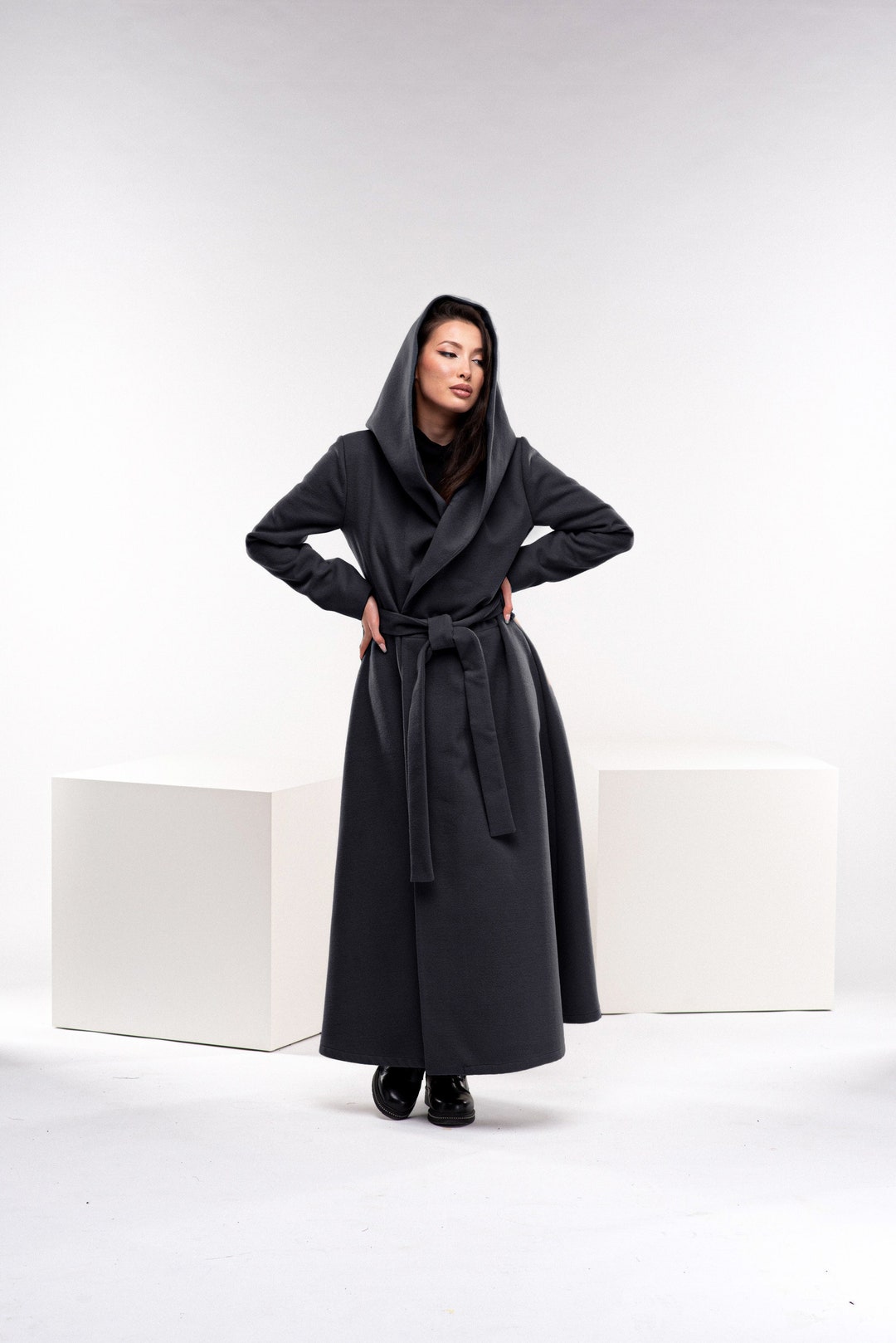 Wool Princess Coat, Long Wool Coat, Hooded Princess Coat, Winter Trench ...