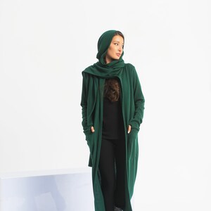 Cyberpunk Cosplay Cape, Green Wool Coat, Gothic Cloak With Hood, Long ...