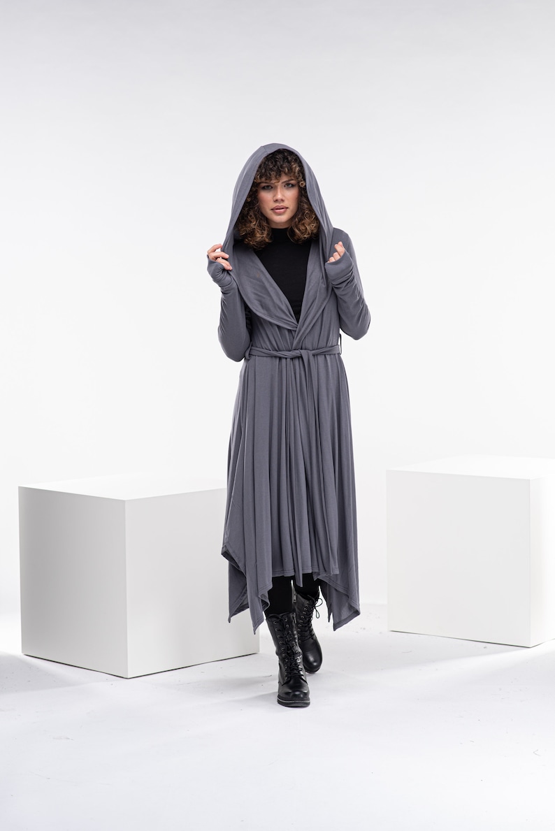 Hooded Witch Cloak, Asymmetric Cyberpunk Hoodie, Long Fantasy Cape ...
