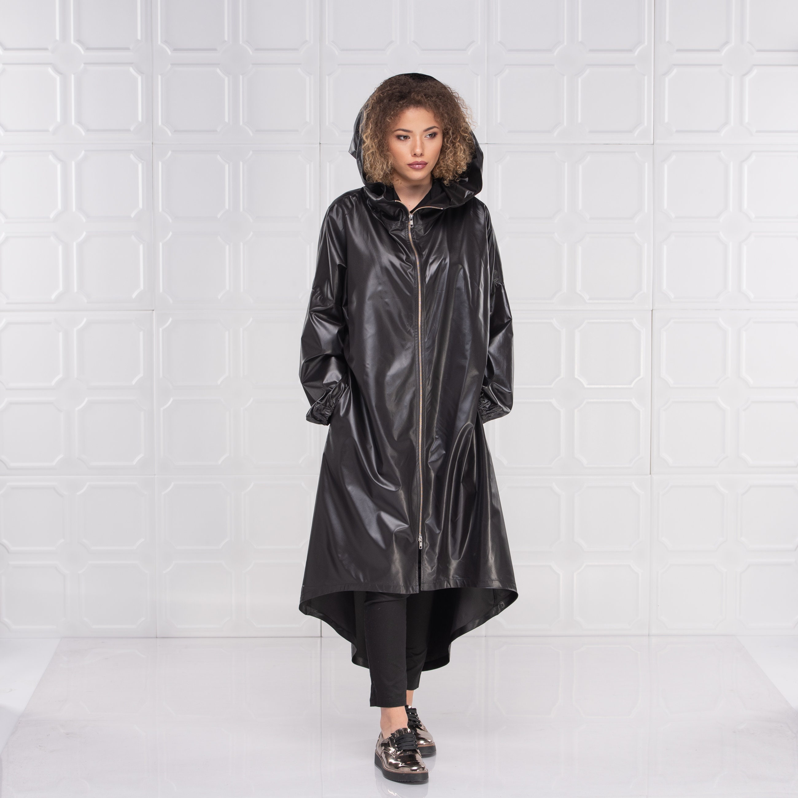 Hooded Raincoat, Waterproof Jacket, Rain Cape, Trench Coat, Steampunk ...