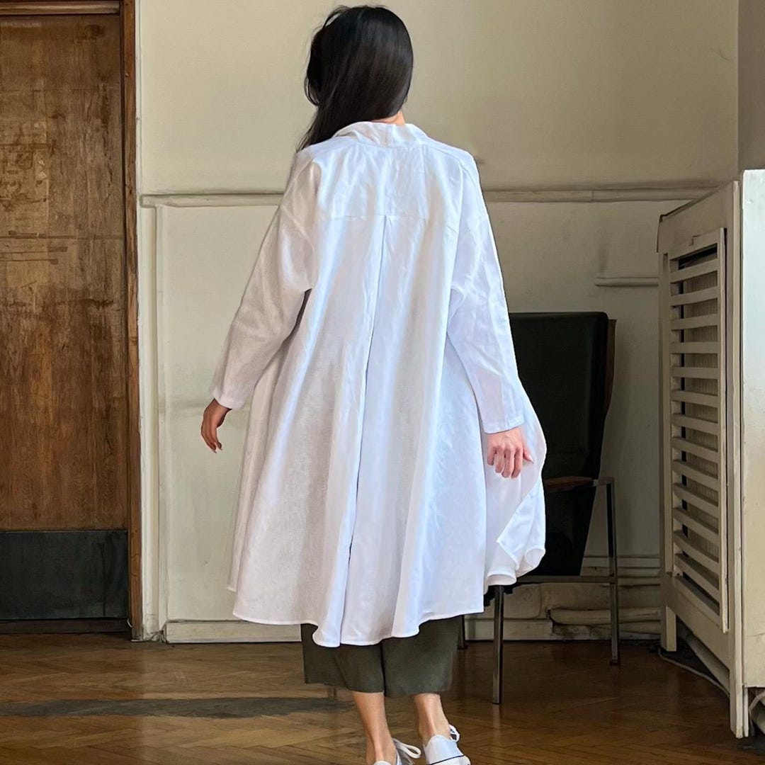 Loose Linen Cloak, Linen Wizard Cloak, Fantasy Cape, Linen Kimono ...