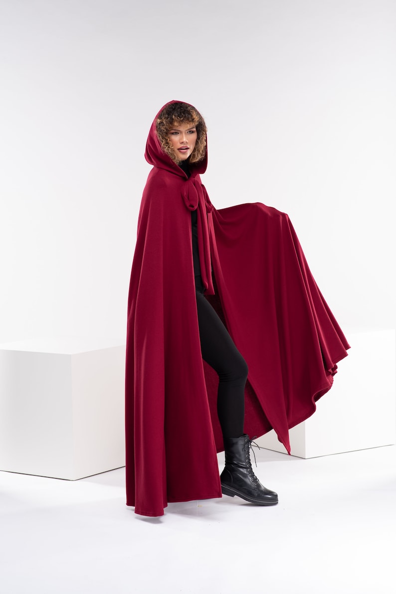 Medieval Red Cloak Long Plus Size Cape Wool Witch Cloak - Etsy