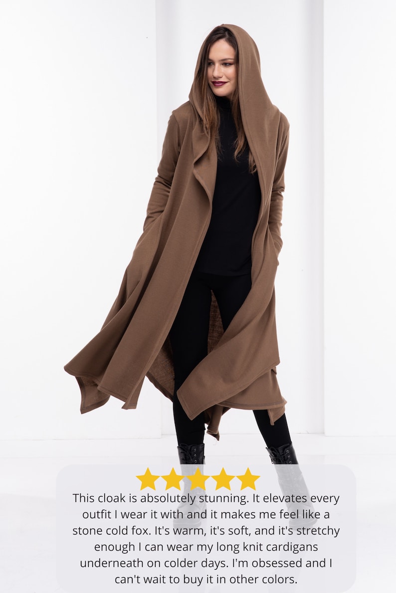 Camel Wool Witch Cloak Asymmetrical Cardigan Women Gothic - Etsy