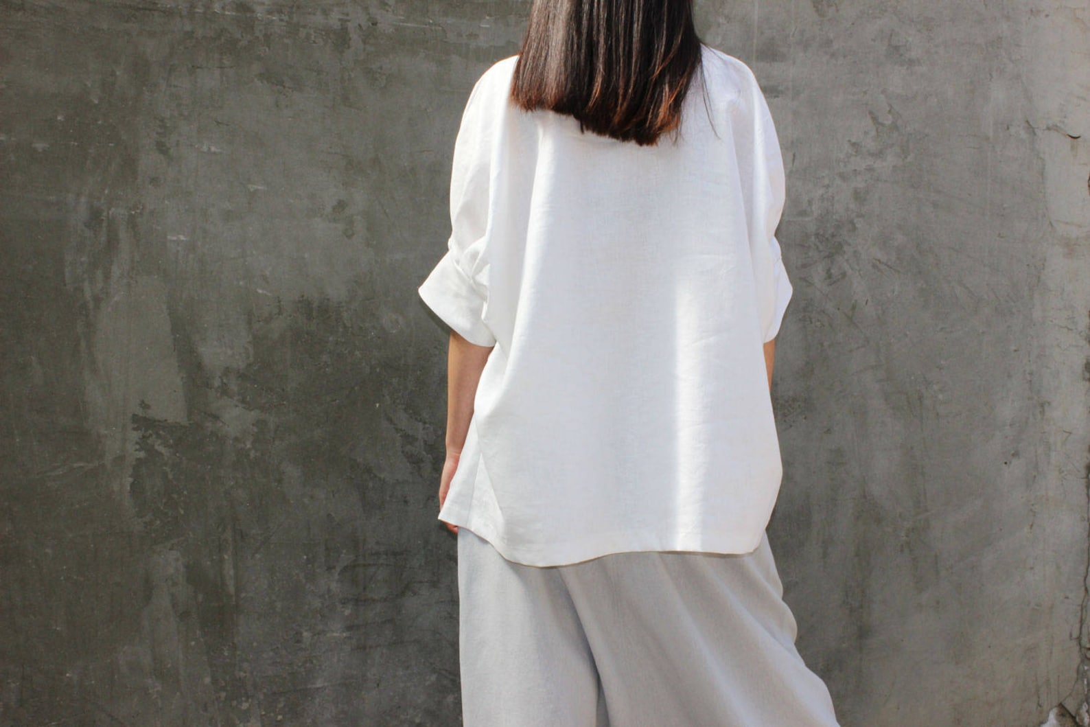 Linen Top, Linen Tunic Top, White Linen Top, Plus Size Linen, Loose ...