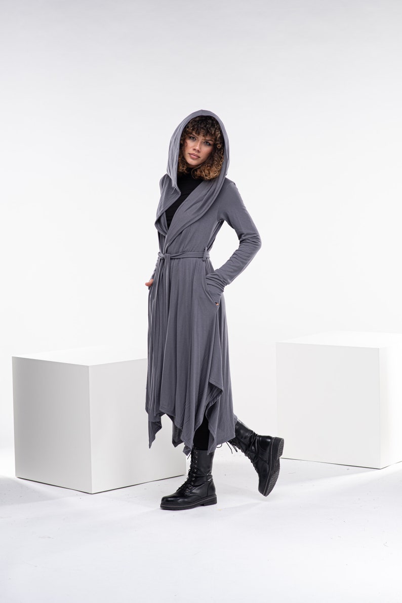 Hooded Witch Cloak, Asymmetric Cyberpunk Hoodie, Long Fantasy Cape ...