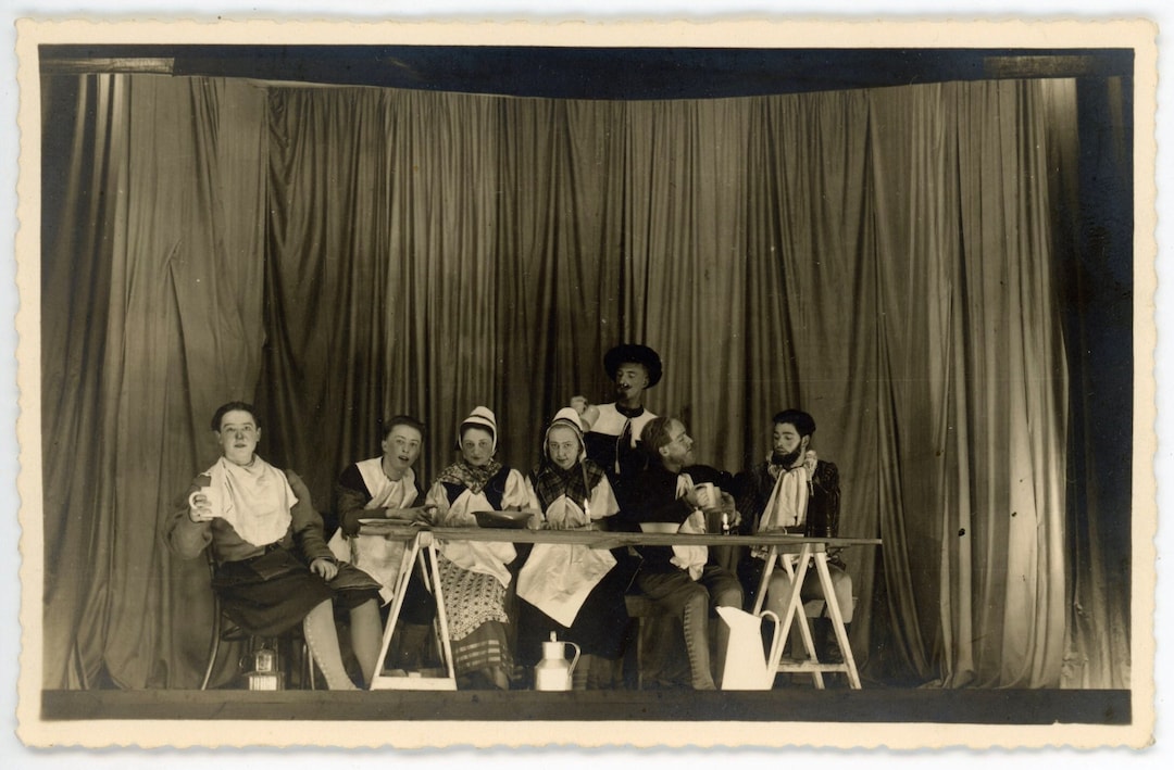 Vintabe Photo 'tableau' Theater Scene Play, Actors Costume Stage ...