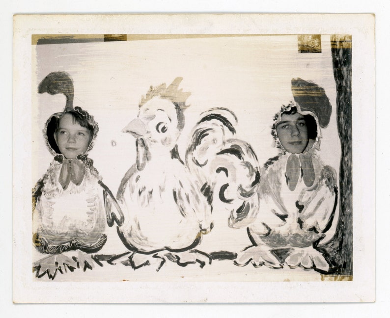 Vintage Photo 'chicken Boys' Head in Hole Arcade - Etsy