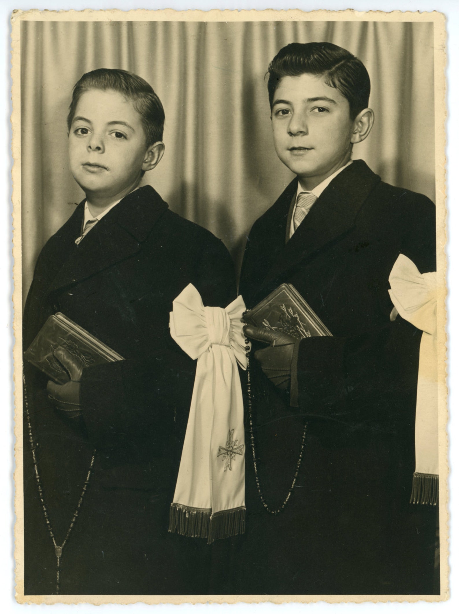Brothers in Faith - 1950s Vintage Photograph - First Communion - Boys ...