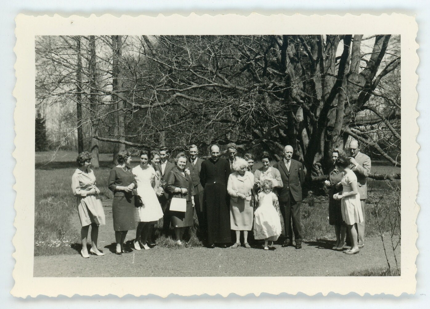 Vintage Photo 'priest With Family' Group Photo Family - Etsy
