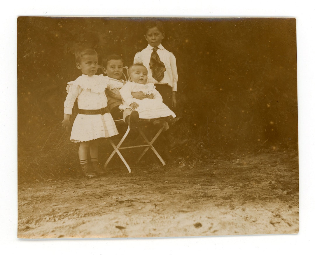 Antique Photo of 4 Brothers - Sepia - Around 1900 - Paper Ephemera - Etsy