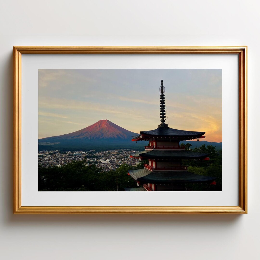 Fuji Sunrise Digital Print Instant Download Travel Poster Original ...